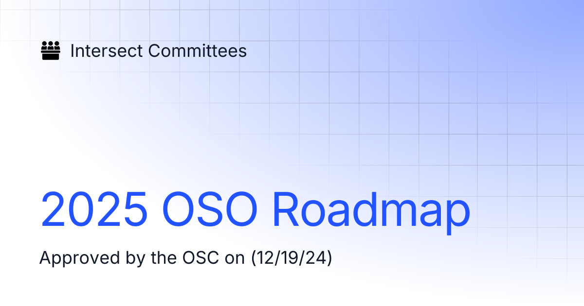 2025 OSO Roadmap | Intersect - Open Source Committee | Intersect Committees