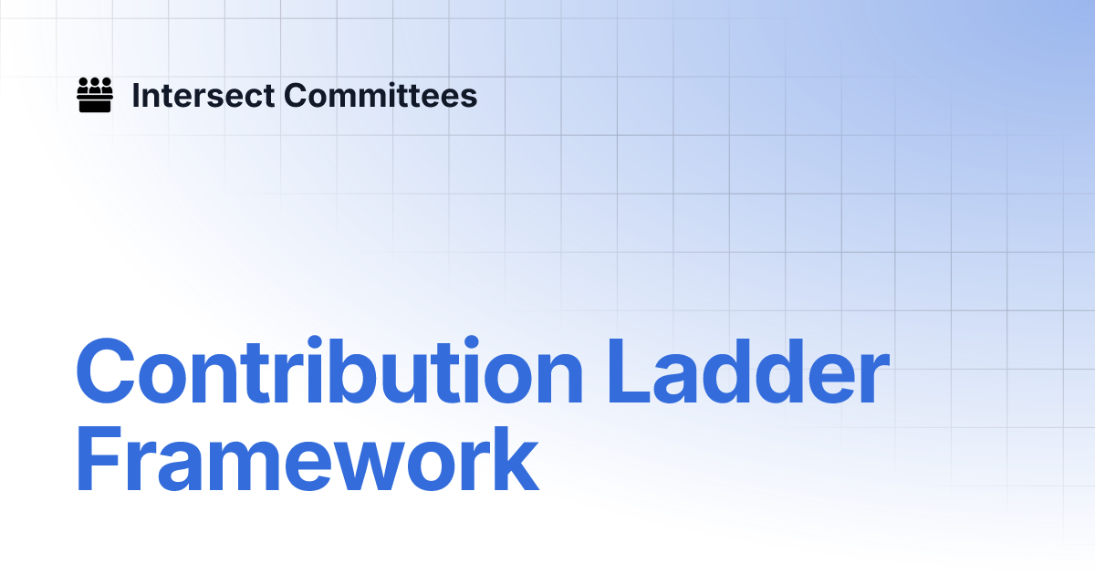 Contribution Ladder Framework | Intersect Committees
